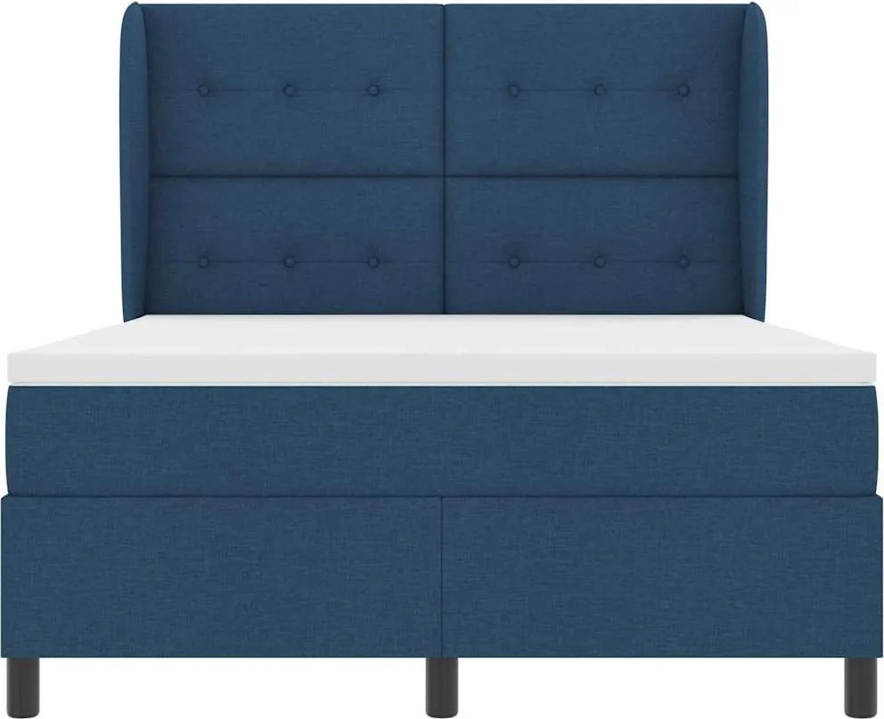 Postel s boxspringem s čelo Modrá 160 x 200 cm textil 3340577