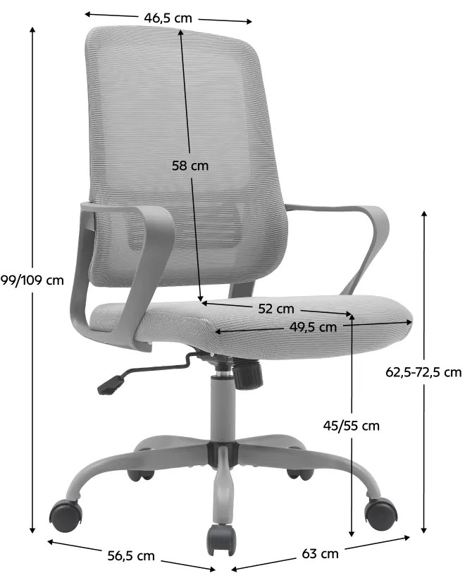 Kondela Kancelářské křeslo, šedá, SALOMO TYP 2