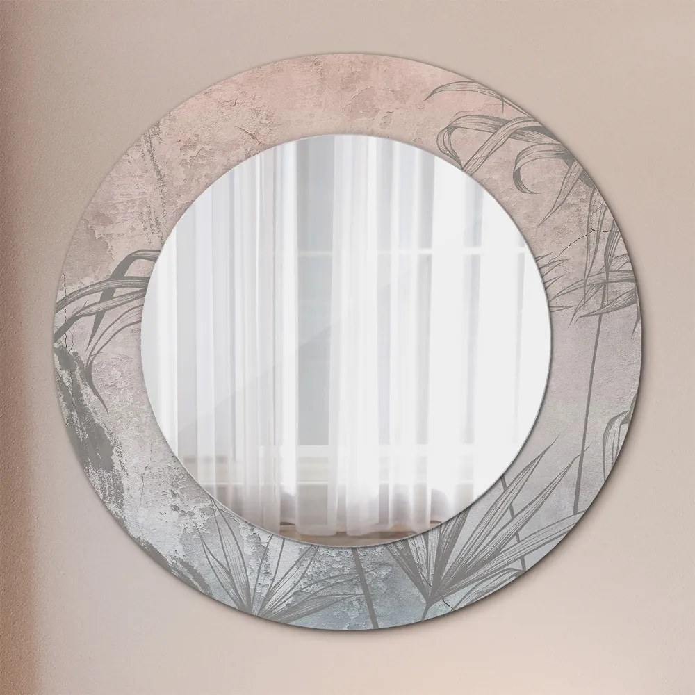 Kulaté dekorativní zrcadlo Tropické květiny fi 50 cm