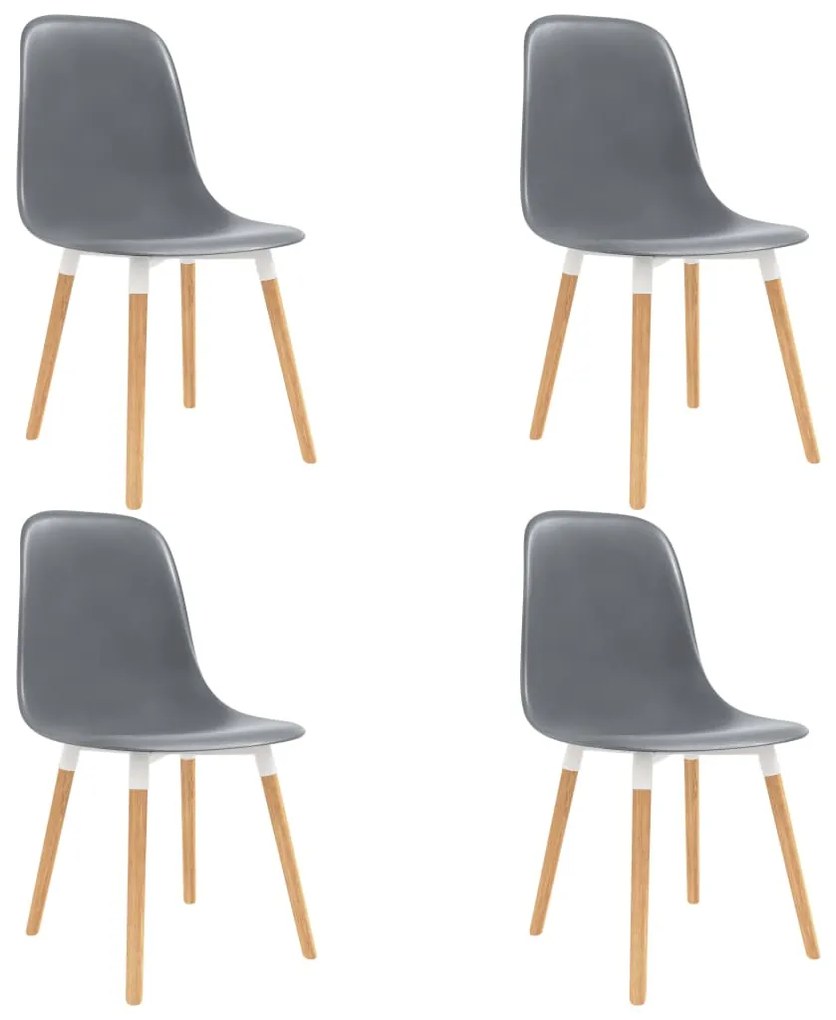 248239 vidaXL Jídelní židle 4 ks šedé plast