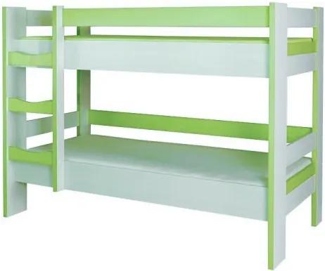 Dětská poschoďová postel pro dvě děti CR123, zelená-bílá BRADOP