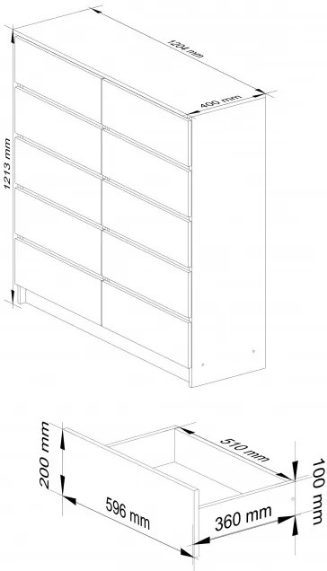 Komoda K120 10SZ CLP olcha