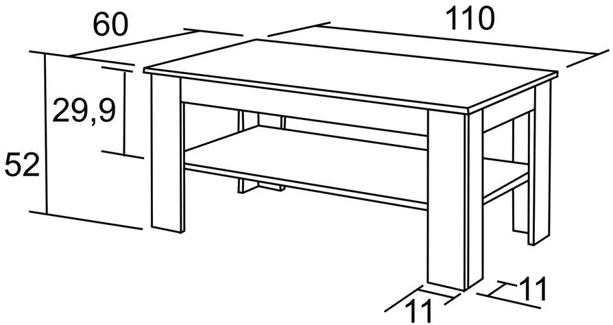 Konferenční stůl Silvestr 60×110 dub bordeaux