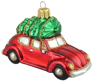Vánoční ozdoba autíčko se stromkem