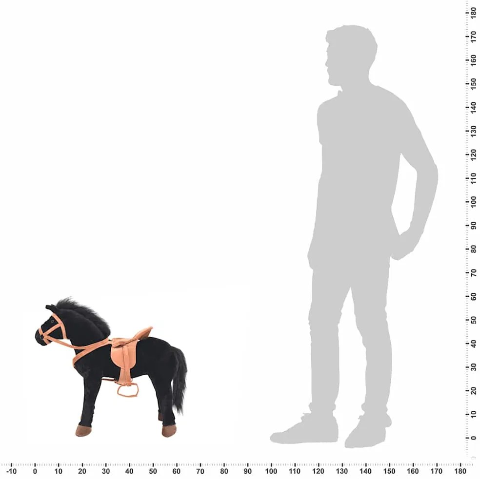 vidaXL Marketos Stojící plyšová hračka kůň černý