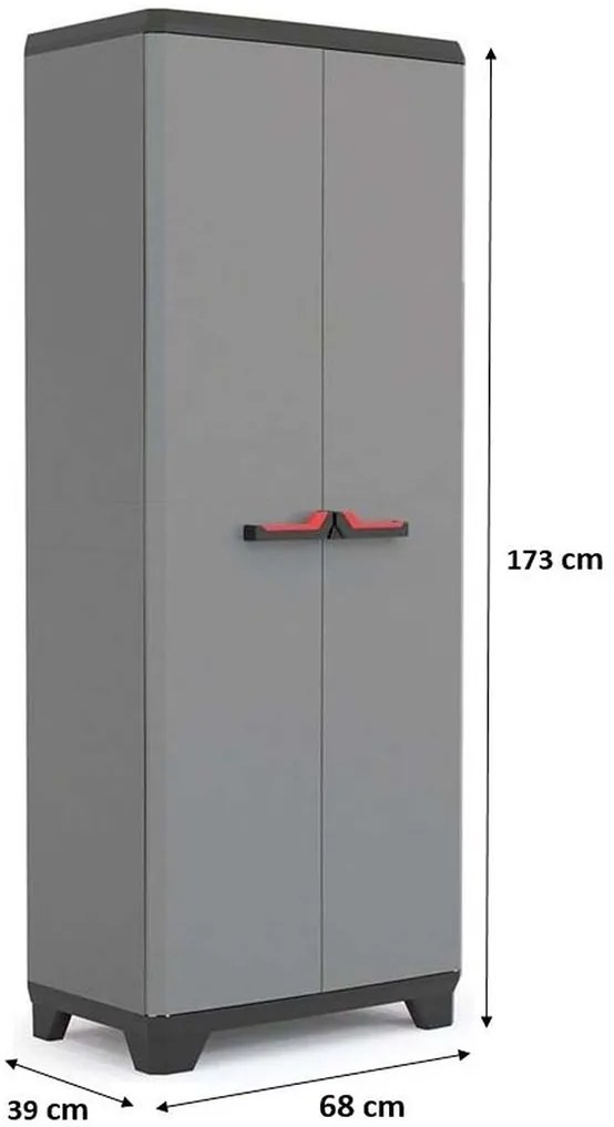 KIS STILO UTILITY skříň 68x39x173cm tmavě šedá/černá