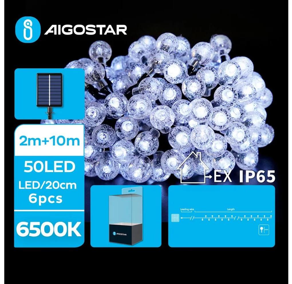 Aigostar B.V. | Aigostar - LED Solární dekorační řetěz 50xLED/8 funkcí 12m IP65 studená bílá | AI0430