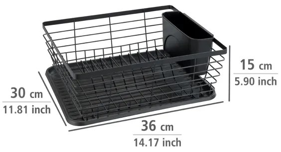WENKO 54766100 - Odkapávač nádobí BLACK OUTDOOR KITCHEN 36x30 cm černá/černá