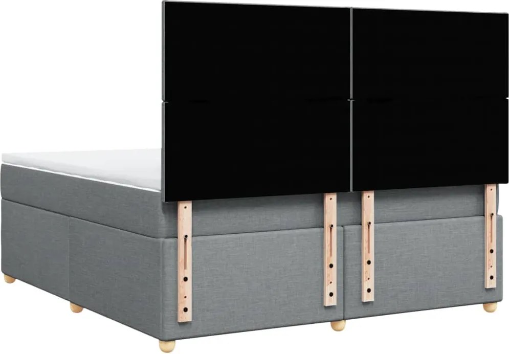 Box spring postel s matrací světle šedá 180 x 200 cm textil 3291352