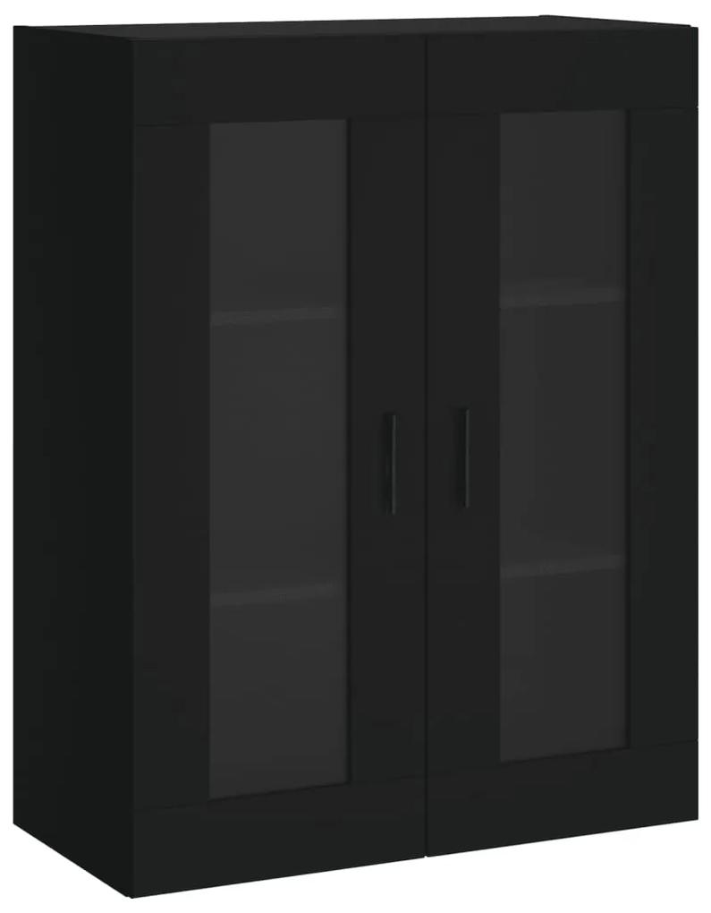 Nástěnné skříňky 2 ks černé kompozitní dřevo,  3197954