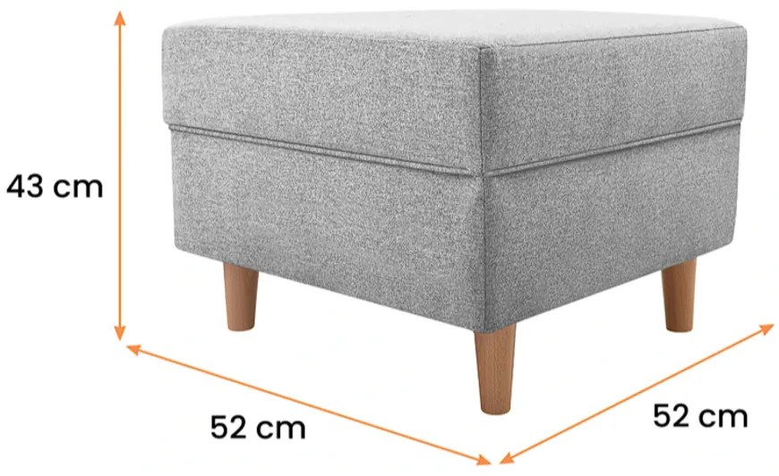 IDZ Sedací souprava: Křeslo LOFT 1 + taburet LOFT, Světlá šedá Avra 16