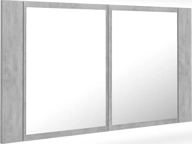 vidaXL LED koupelnová skříňka se zrcadlem 80x12x45cm akryl [804968] Barva: šedá sonoma