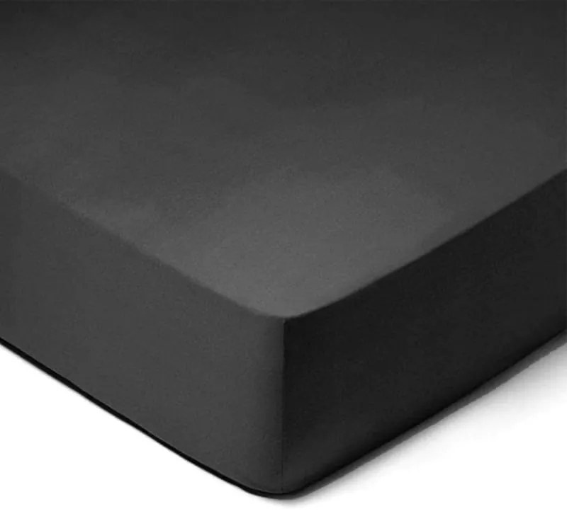 DekorTextil Jersey napínací prostěradlo černé ROZMĚR: (š/d/v) 100 x 200 x 20 cm