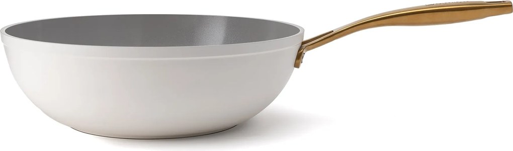 Elmich Nepřilnavá keramická pánev wok Zen Ø 28 cm - krémovo zlatá