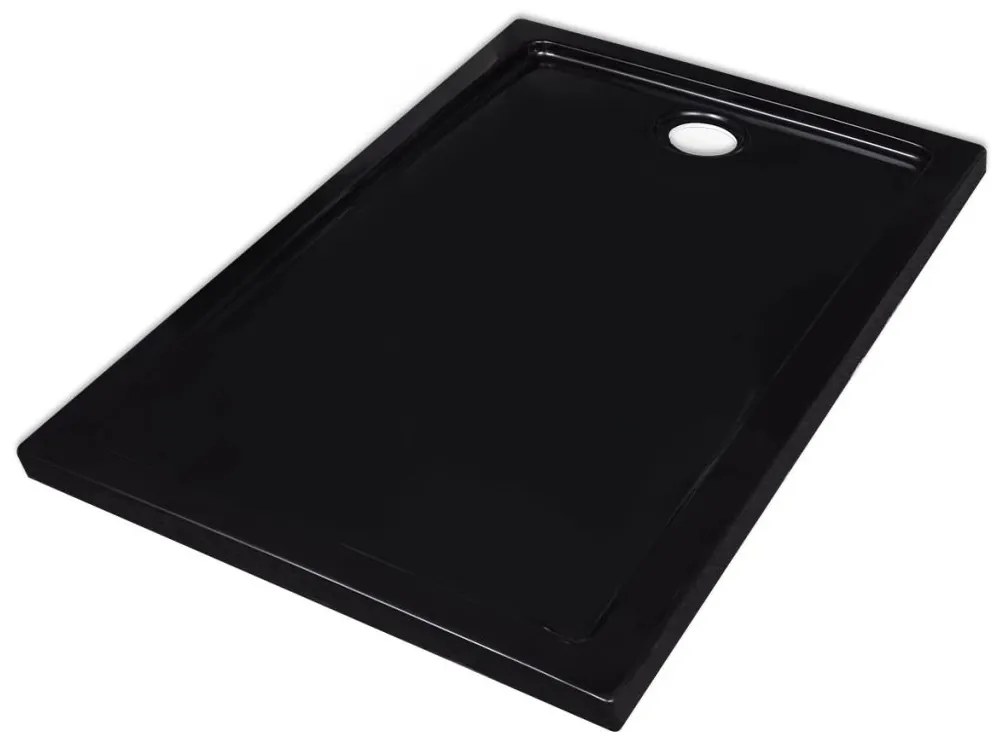 Obdélníková sprchová vanička z ABS - černá | 70x100 cm