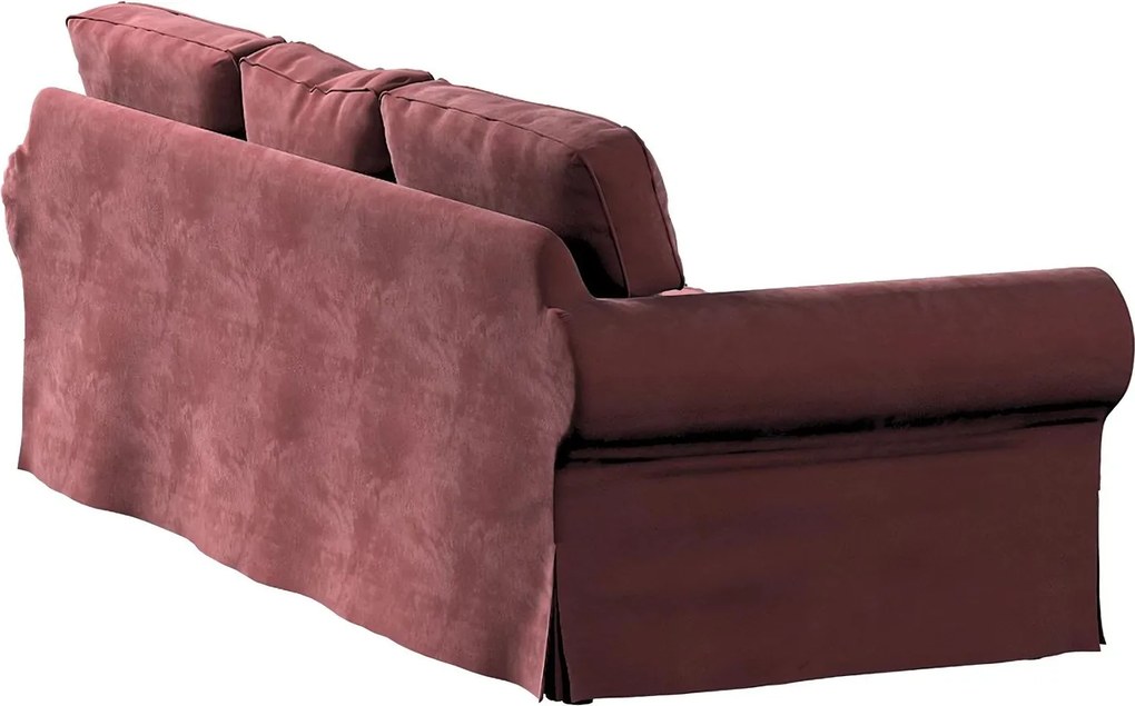 Potah na pohovku IKEA Ektorp 3-místná, rozkládací STARÝ MODEL PIXBO barva červená látka lesklé, sametová