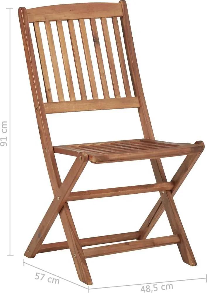 vidaXL Skládací zahradní židle s poduškami 2 ks masivní akáciové dřevo [3064644] Barva: Modrá