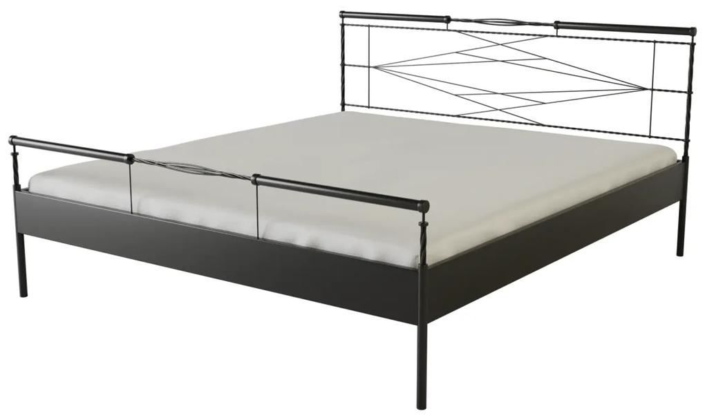 Nábytek ATIKA s.r.o. Kovová postel KELLY Povrchová úprava: stříbrná RAL 9006, Rozměr: 140 x 200 cm