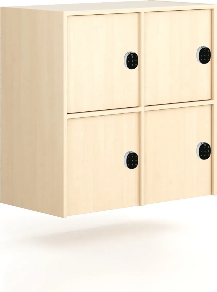 Nástavba pro skříně FRAME, 4x dveře, 872 x 450 x 854 mm, kódový zámek, bříza