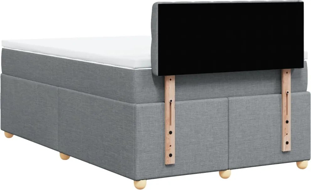Box spring postel s matrací světle šedá 120 x 200 cm textil 3286654