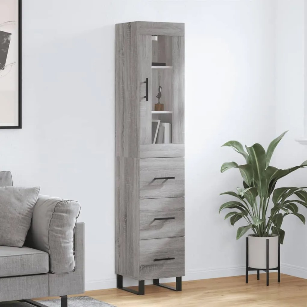 Skříň highboard šedá sonoma 34,5 x 34 x 180 cm kompozitní dřevo 3199263