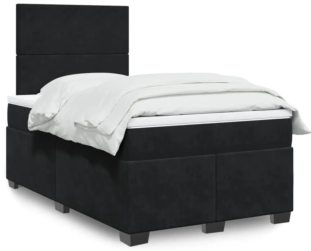 Box spring postel s matrací černá 120 x 190 cm samet 3293154