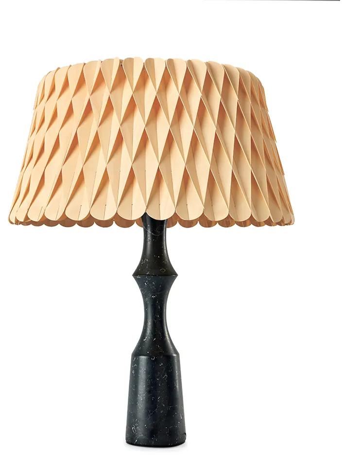 Luxusní stolní lampa z dřevěné dýhy a mramoru Lola Lux  Luxusní stolní lampa z dřevěné dýhy a mramoru Lola Lux Dekor: Přírodní bukové dřevo, Rozměr: ⌀…