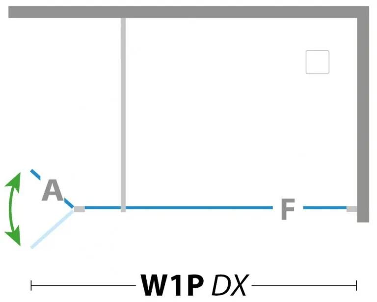 FORTE DECO WALK-IN W1P BARVA rámu - Bílá, Rozměr A - 140 cm, Směr zavírání - Pravé (DX), Výplň - Tratto bezpečnostní sklo - 6 mm BDE806PDX293S06