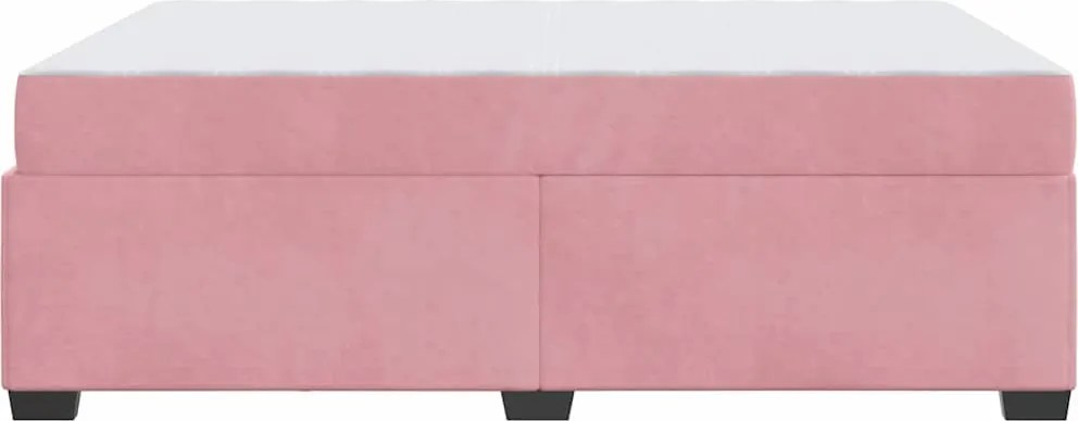Rám postele s matrací Růžová 140 x 200 cm textil 3399295
