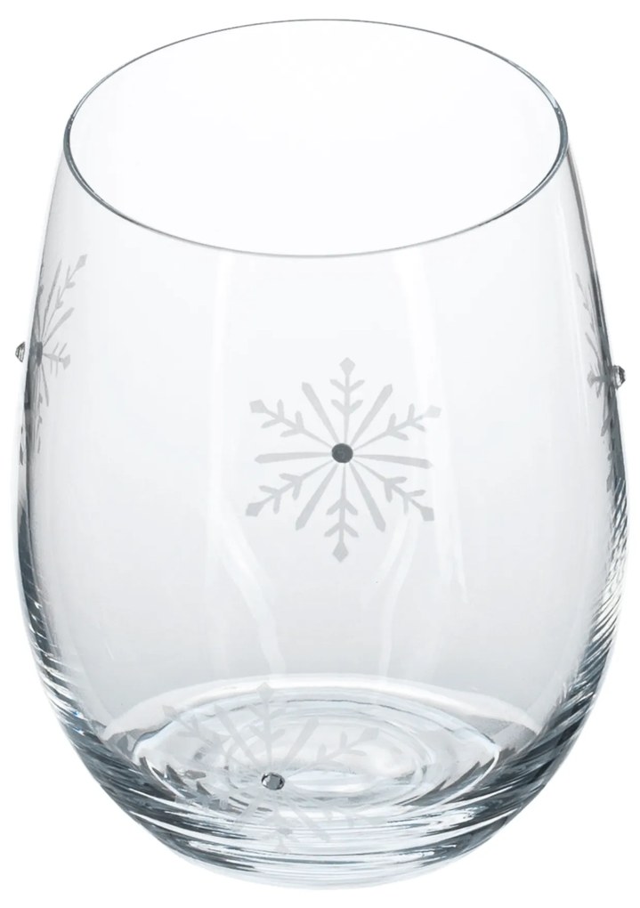 TEMPO-KONDELA SNOWFLAKE STRIK, sklenice, set 4 ks, s krystaly, 530 ml