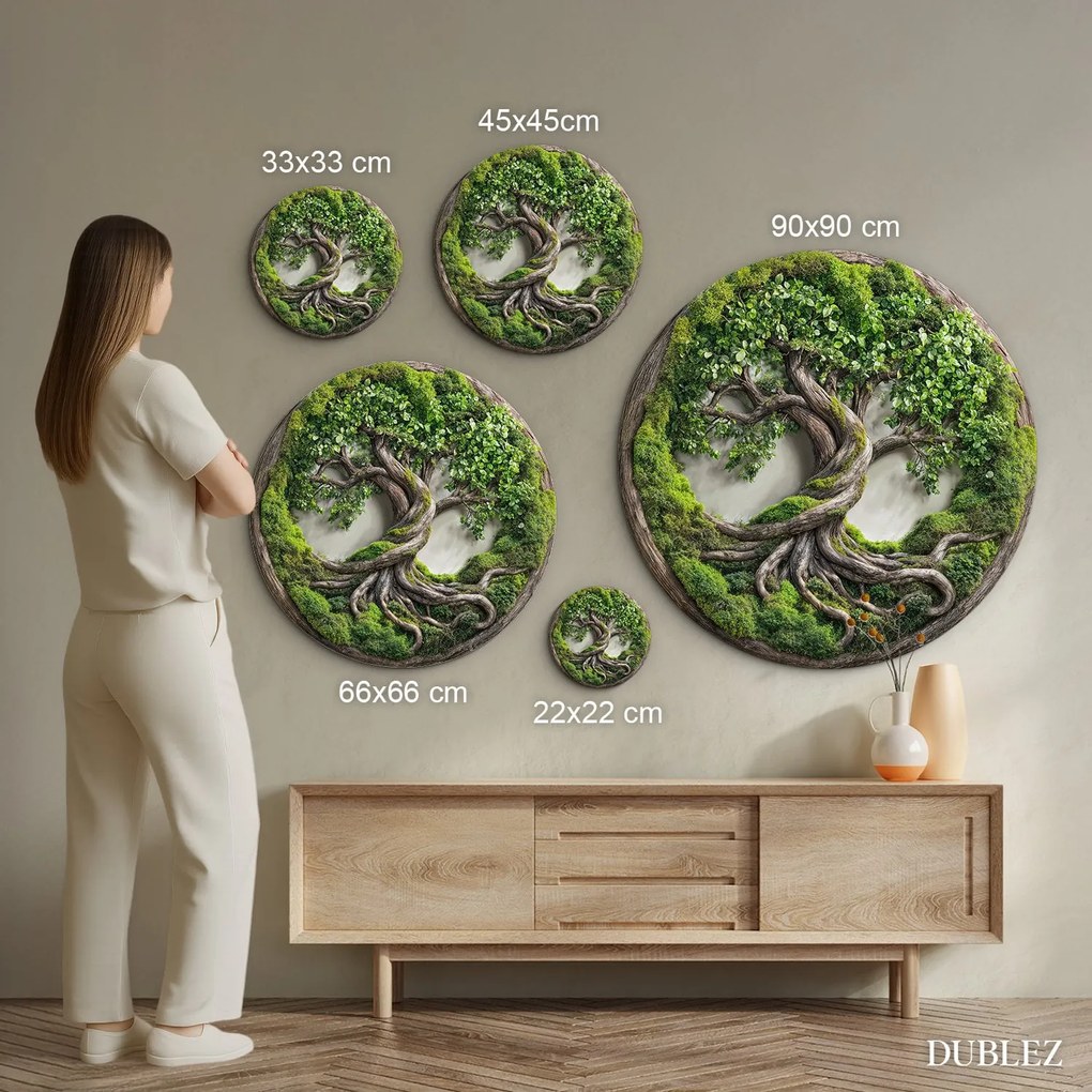 DUBLEZ | Mechový strom života - Luxusní imitace na dřevě | UV tisk, Premium