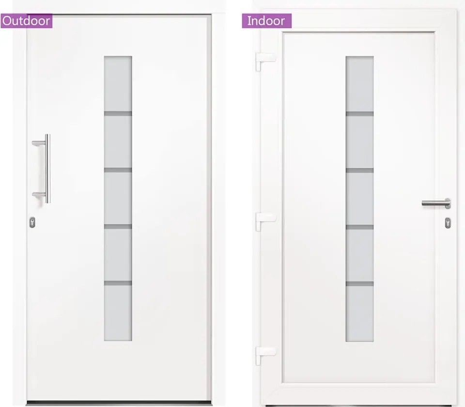 Vchodové dveře hliník a PVC bílé 100 x 210 cm 3056810