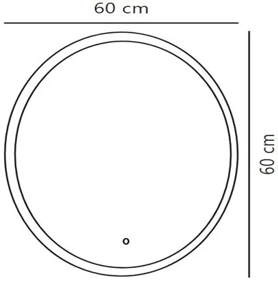 Nordlux 2310251000 Dovina, zrcadlo s osvětlením, 20W LED 4000K, s vypínačem, prům. 60cm, IP44