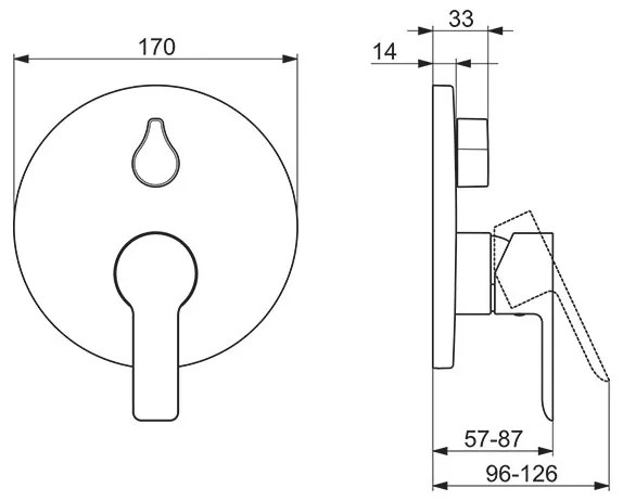 Ovládací panel k podomítkovému tělesu HANSA BLUEBOX - HANSALIGNA kulatá 83859503