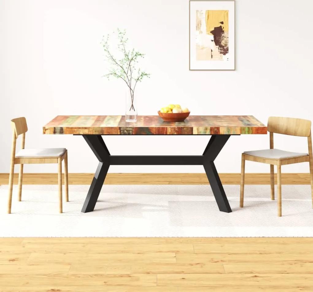 vidaXL Jídelní stůl masivní mangovníkové dřevo a ocelový kříž 180 cm [244804] Barva: světle hnědá