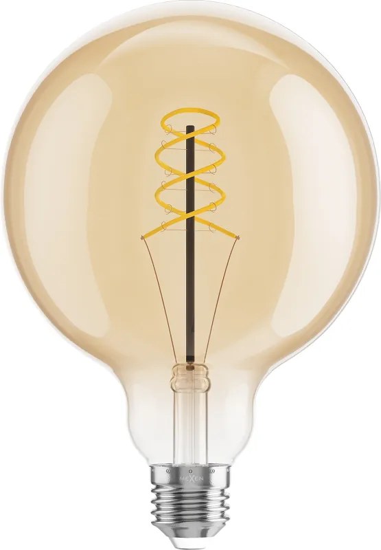 Mexen Vintis, LED žárovka spirála E27, G125, 6W, Teplá - 2200K, 530 lm, jantarová - L168-E27-0622-50
