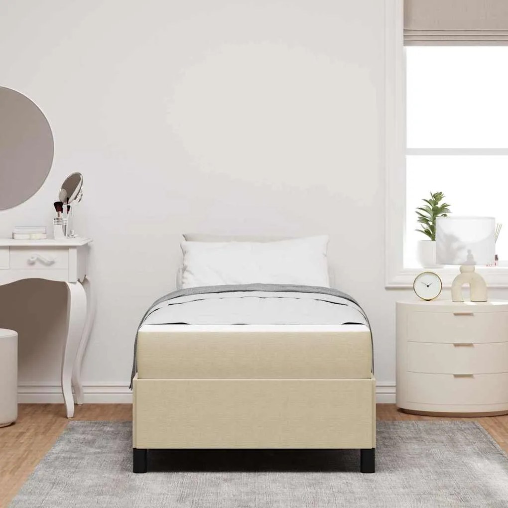 Rám postele s matrací Světle zelená šedá 80 x 200 cm textil 3399094