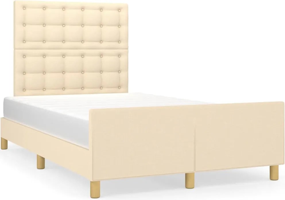 Rám postele bez matrace krémový 120 x 200 cm textil 3125370