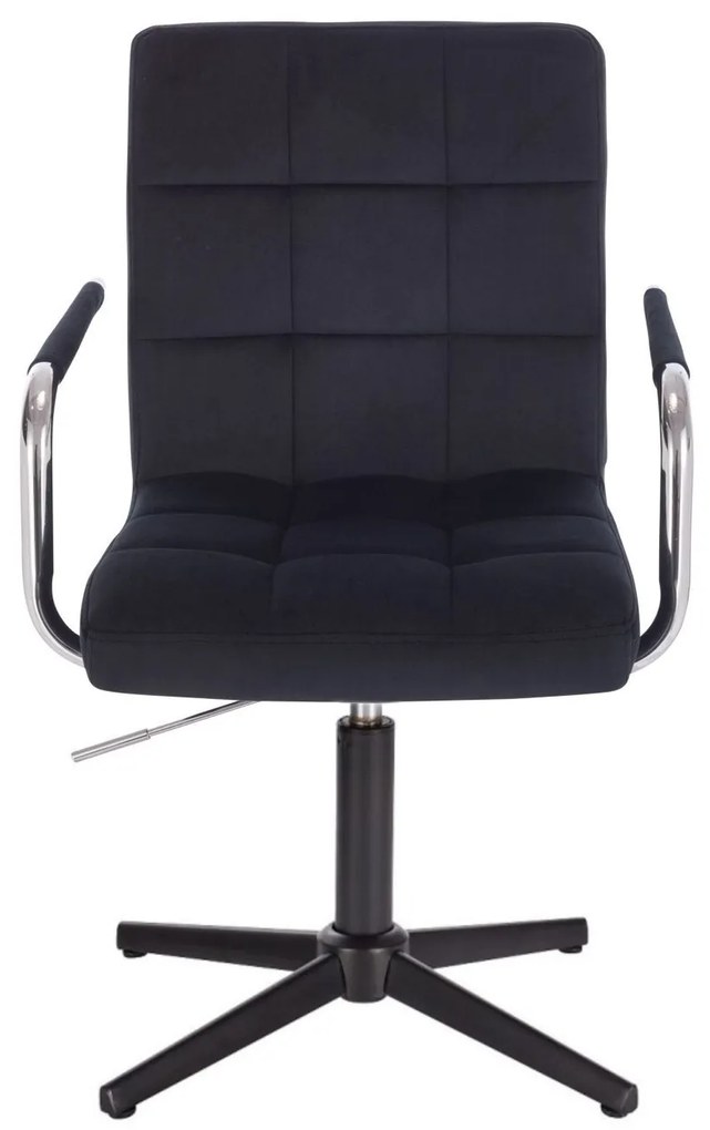 LuxuryForm DESIGN Otočná židle VERONA VELUR na černém kříži - černá