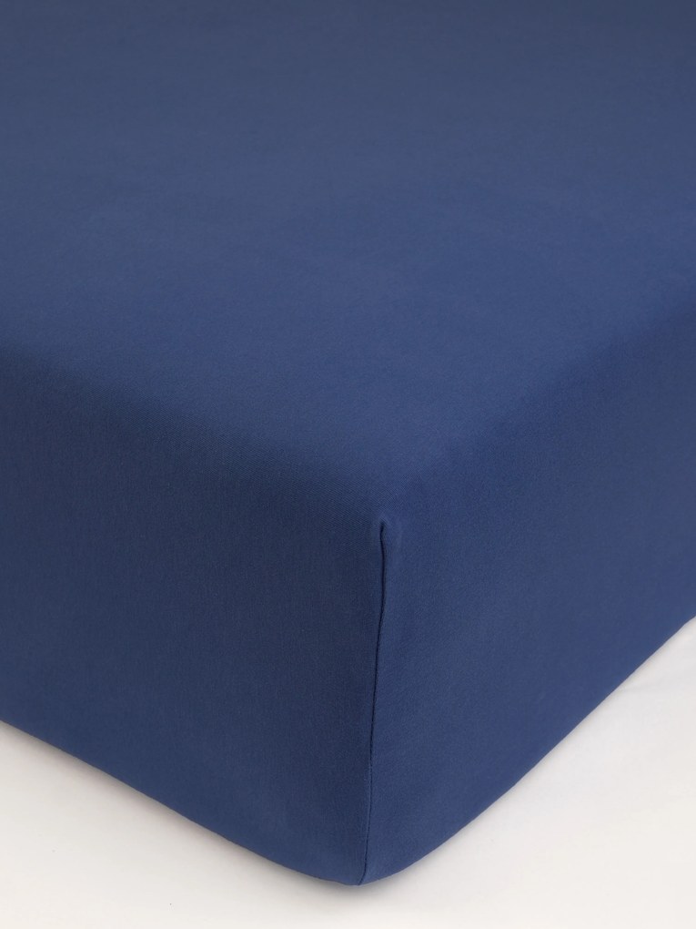 MK Lůžkoviny Jersey prostěradlo s elastanem Deluxe 200 × 200 cm – tmavě modré