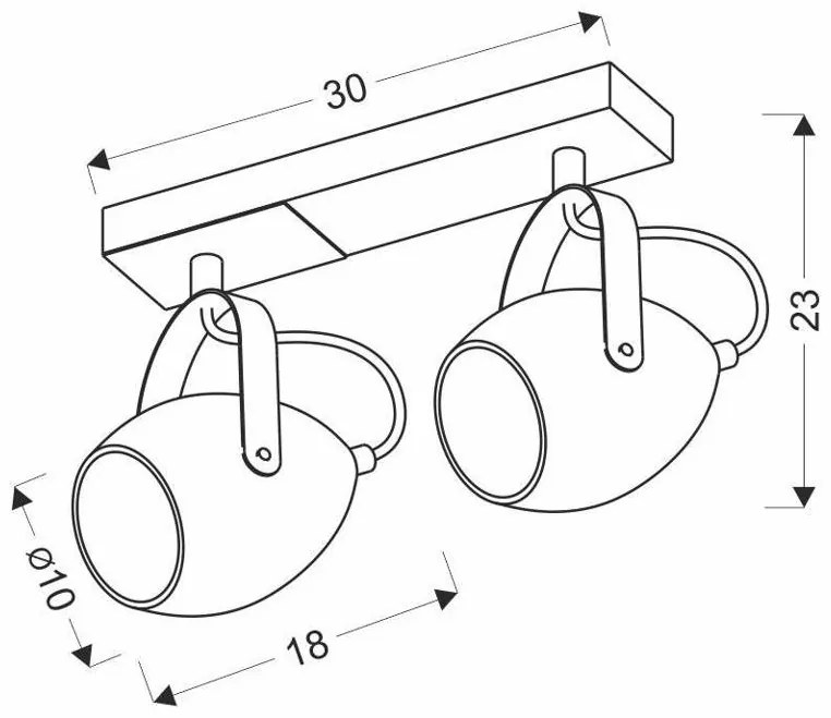 Černo-měděné stropnínástěnné svítidlo Anica pro žárovku 2x E14  - Candellux