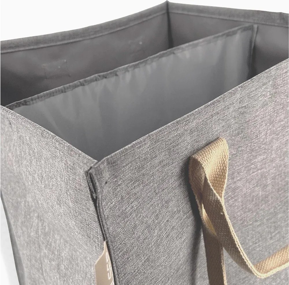 Šedý látkový koš na prádlo 71 l Laundry Hub Tweed duplo – Rolser