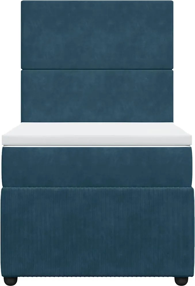Box spring postel s matrací modrá 90 x 190 cm samet 3294512