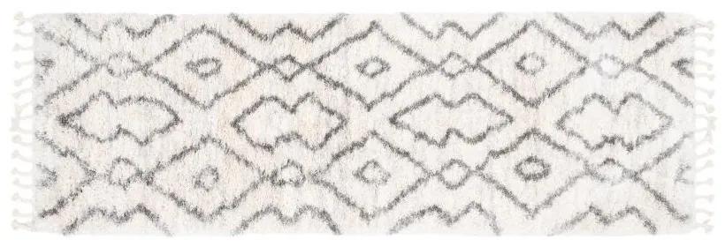 Kusový koberec shaggy Daren krémově šedý atyp 80x250cm