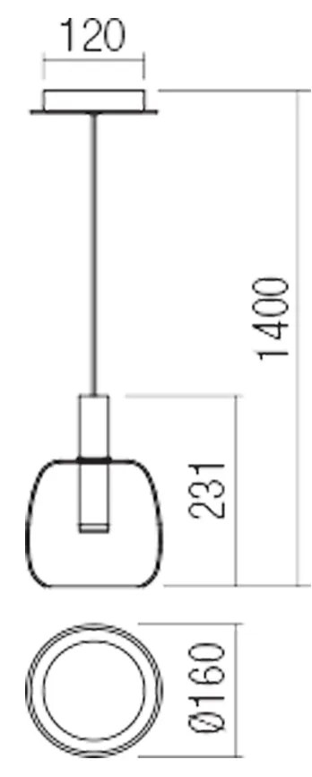Redo 01-1820 závěsné LED svítidlo Candela matně černé, 8W, 3000K ø16cm