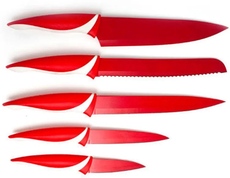 BANQUET 5 dílná sada nožů s nepřilnavým povrchem, SYMBIO Rosso