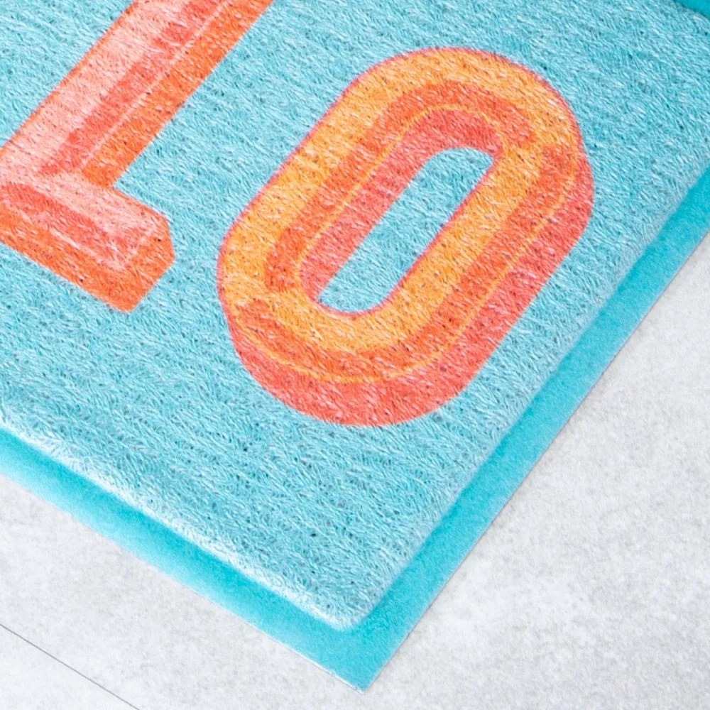 Rohožka z recyklovaného plastu 40x70 cm Blue Hello – Artsy Doormats