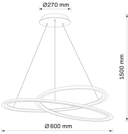 LED Lustr na lanku TANGO LED/44W/230V 4000K pr. 60 cm černá