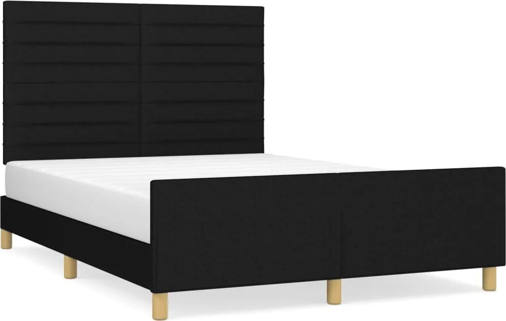 Rám postele bez matrace černý 140 x 190 cm textil 3125132