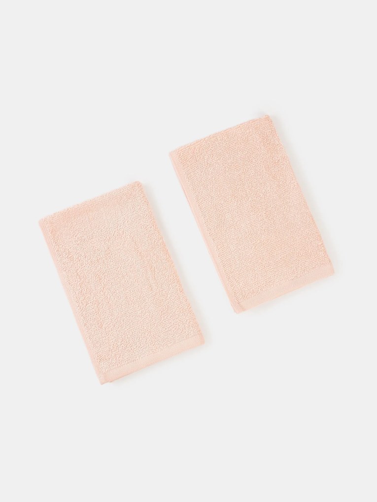 Sinsay - Jednobarevné bavlněné ručníky 2 pack - růžová